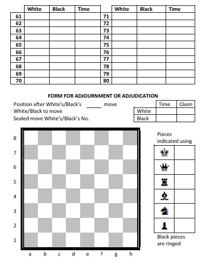 13 Free Sample Chess Score Sheet Templates - Printable Samples
