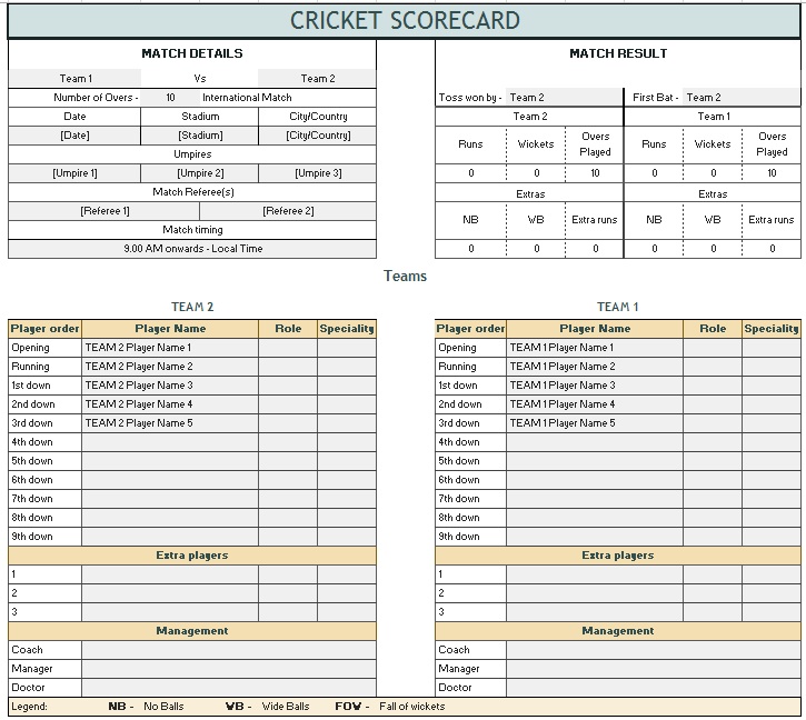 11 Free Sample Cricket Score Sheet Templates Printable Samples 11 Free Sample Cricket Score Sheet Templates Printable Samples