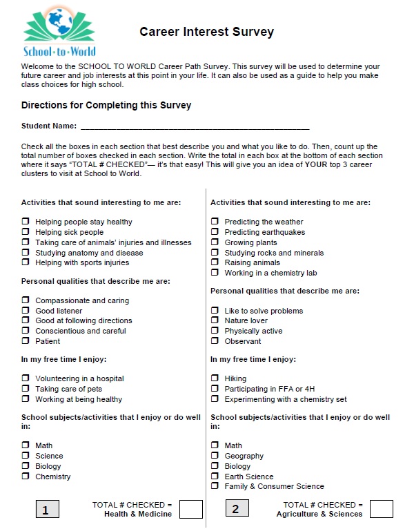 13 Free High School Career Survey Samples Printable Samples 13 Free High School Career Survey Samples Printable Samples
