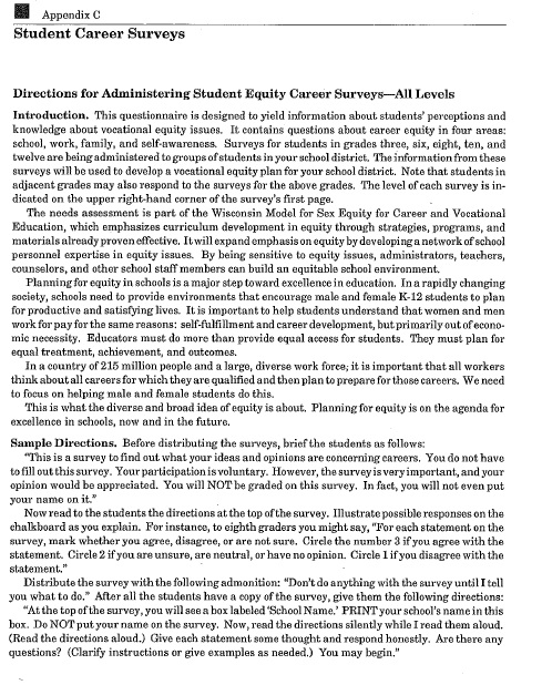 11 Free Sample Career Choice Survey - Printable Samples