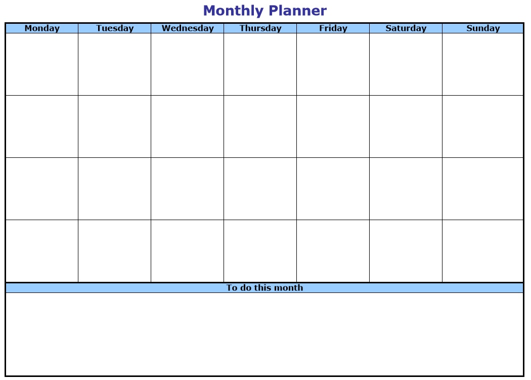 10 Free Sample Monthly To Do List Templates Printable Samples 10 Free Sample Monthly To Do List Templates Printable Samples