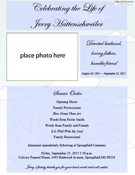 8 Free Sample Funeral Brochure Templates - Printable Samples