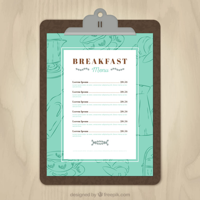 Editable Breakfast Menu Designs & Templates - Printable Samples