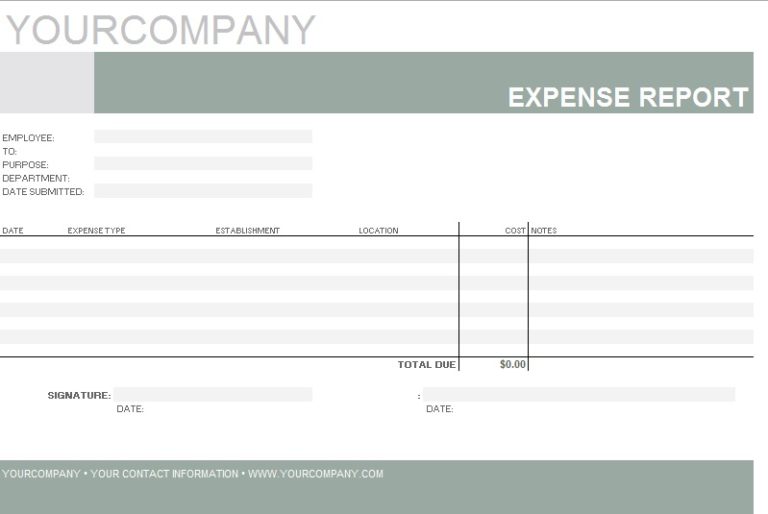 13 Free Sample Auto Expense Report Templates - Printable Samples