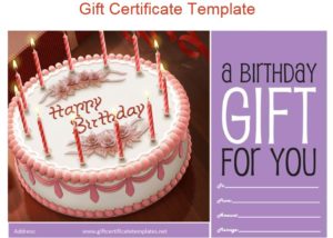 13 Free Birthday Gift Certificate Templates - Printable Samples