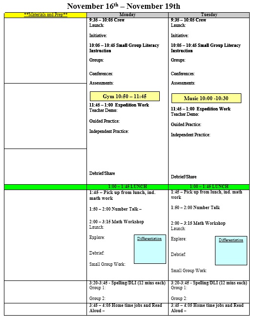 12 Free Sample Teacher Schedule Templates - Printable Samples