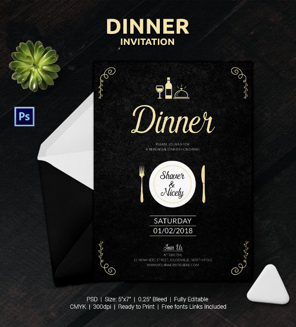 12 Free Sample Dinner Invitation Card Templates Printable Samples 12 Free Sample Dinner Invitation Card Templates Printable Samples