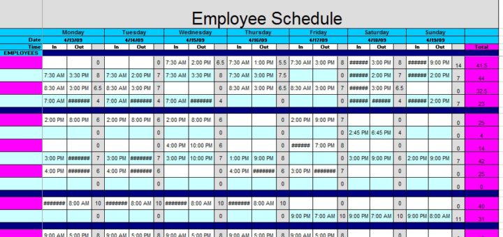 11 Free Sample Class Schedule Templates - Printable Samples