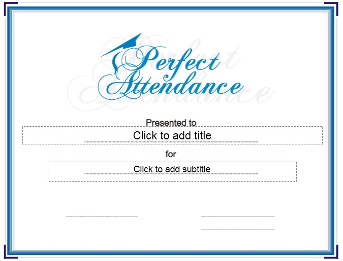 13 Free Sample Perfect Attendance Certificate Templates - Printable Samples