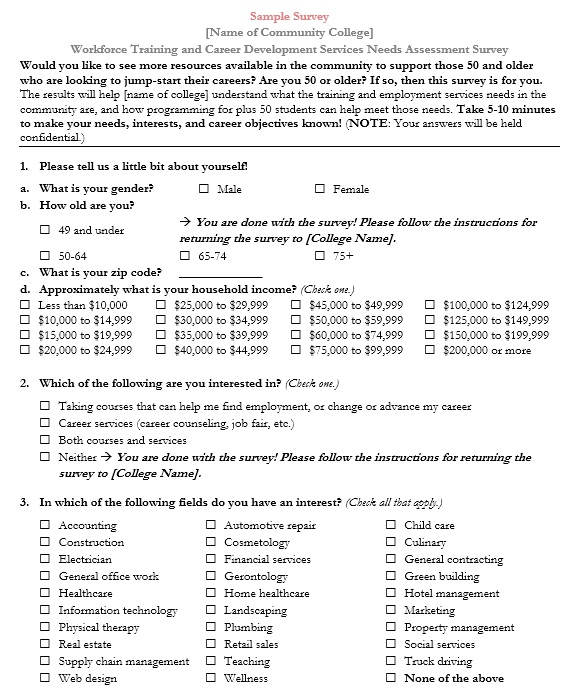 9 Free Sample Career Assessment Survey Printable Samples