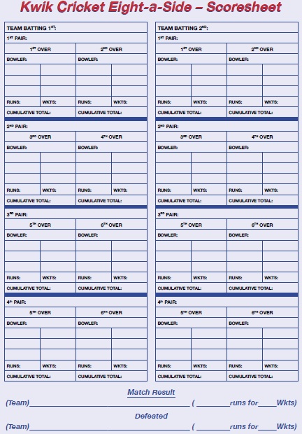 11 Free Sample Cricket Score Sheet Templates - Printable Samples