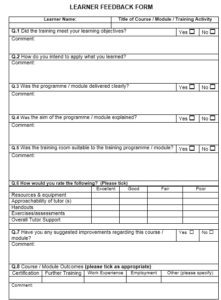 Training Feedback Forms - Samples, Examples & Templates