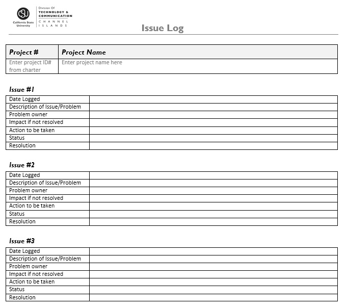 13 Free Sample Issue Log Templates - Printable Samples