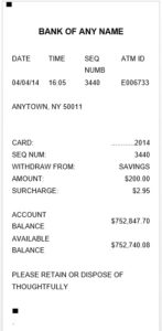 7 Free Sample ATM Withdrawal Receipt Templates - Printable Samples