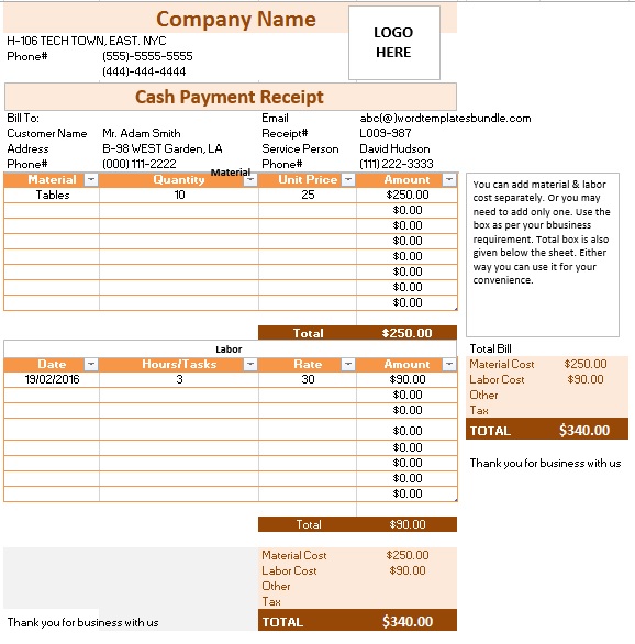 9 Free Sample Grocery Payment Receipt Templates