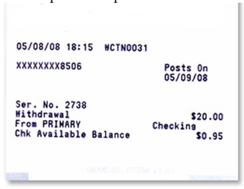 7 Free Sample ATM Withdrawal Receipt Templates - Printable Samples