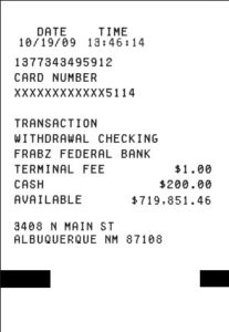 7 Free Sample ATM Withdrawal Receipt Templates - Printable Samples