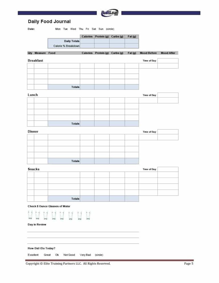 17 Free Sample Food Log Templates Printable Samples 17 Free Sample Food Log Templates Printable Samples