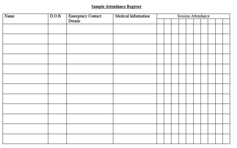 9 Free Sample Class Attendance Sheet Templates - Printable Samples