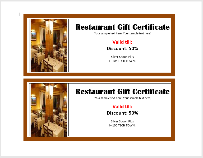 30 Free Sample Gift Voucher Templates - Printable Samples