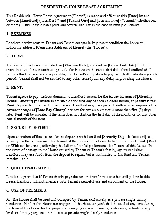 12 Free Sample Legal Lease Agreement Templates