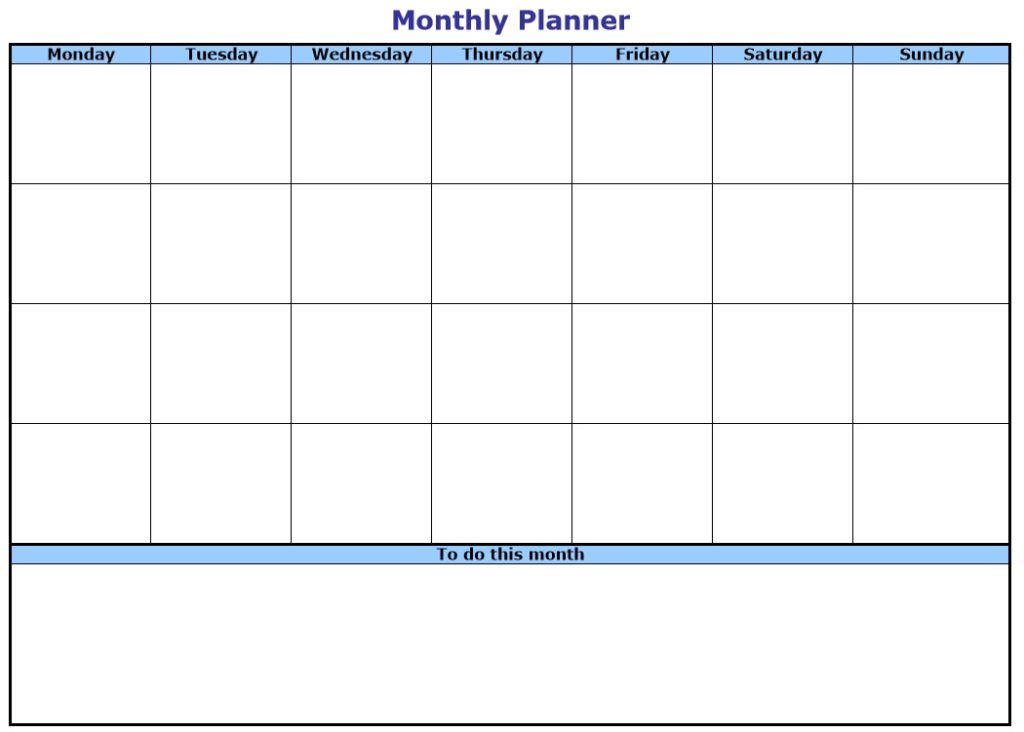 10 Free Sample Monthly To Do List Templates - Printable Samples