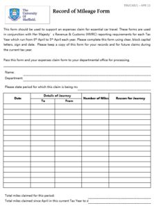 8 Free Sample Mileage Log Templates - Printable Samples