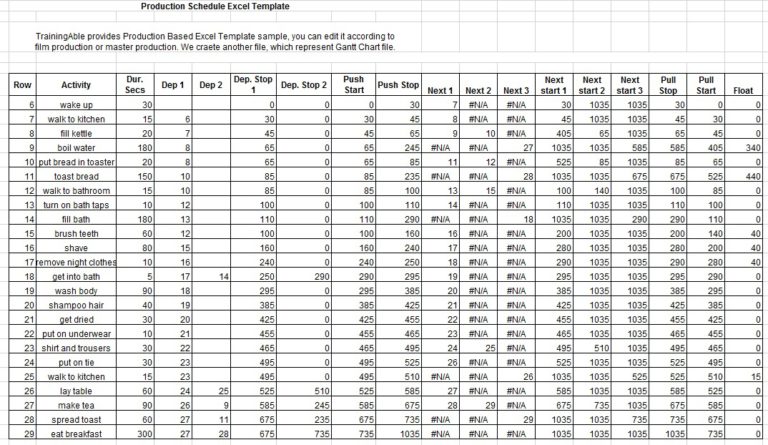 Product Schedule/Planner Templates - Printable Samples