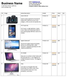 Wholesale Price List Templates - Printable Samples