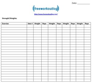 11 Free Sample Workout Log Templates - Printable Samples