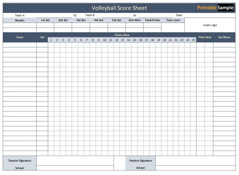 Volleyball Score Sheets - 14 Free Samples & Templates
