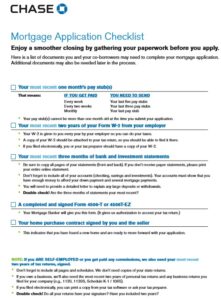 9 Free Sample Home Mortgage Checklists - Printable Samples