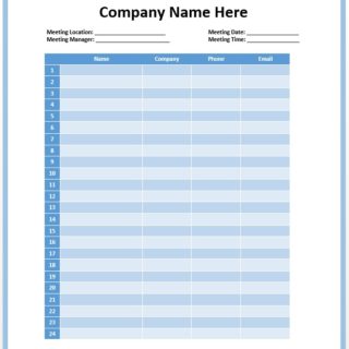 Conference Sign In Sheet Templates - Printable Samples
