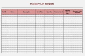 Moving Inventory List Examples & Templates - Printable Samples