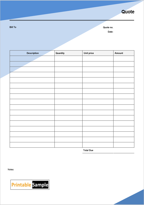 18 Free Sample Cleaning Quotation Templates - Printable Samples