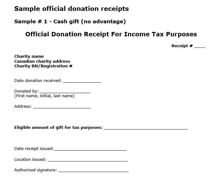 12 Free Sample Donation Contribution Receipt Templates - Printable Samples