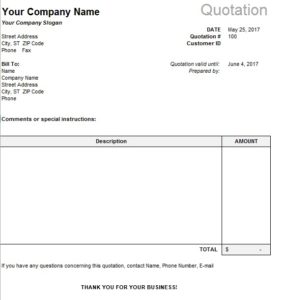 Rent Quotation Examples & Templates - Printable Samples