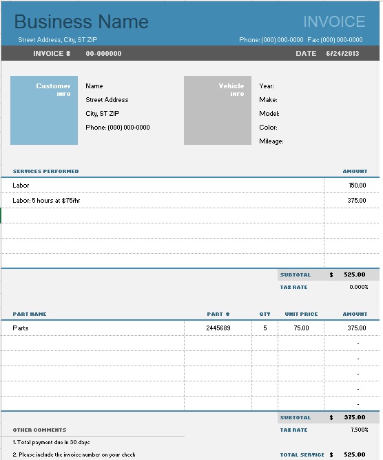 9 Free Sample Auto Repair Quotation Templates - Printable Samples