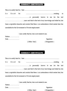 Editable Good Conduct Certificate Designs & Templates