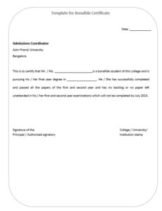 Editable Bonafide Certificate Designs & Templates