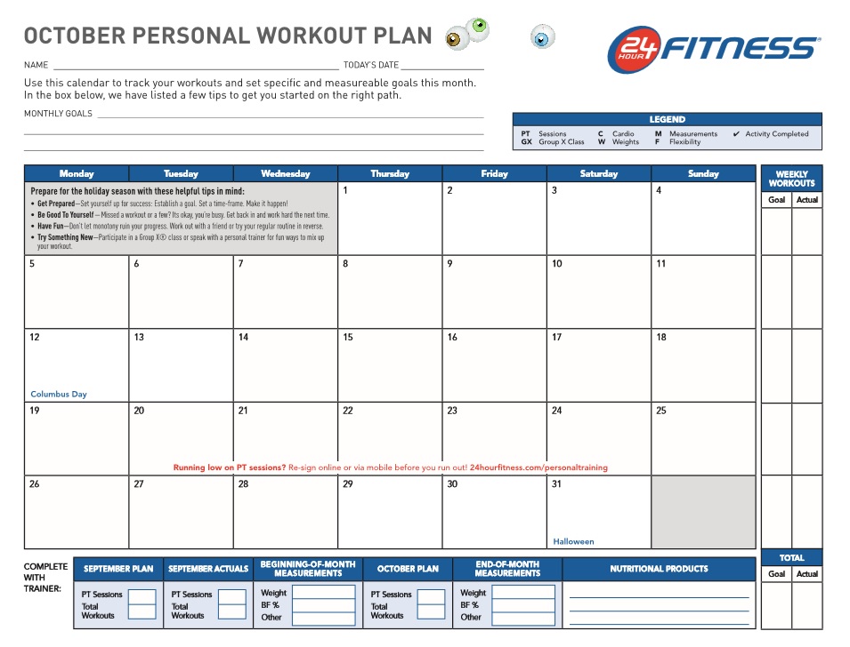 8 Free Sample Exercise Schedule Templates - Printable Samples