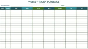 11 Free Exercise Schedule Templates - Printable Samples