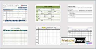 8 Free Sample Exercise Schedule Templates - Printable Samples