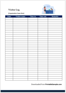 Visitor Log Sheets & Templates - Printable Samples
