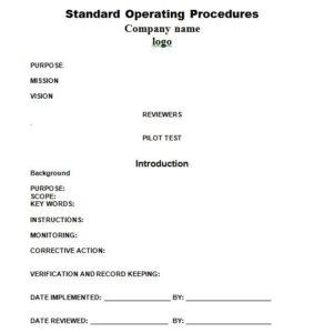40 Free Standard Operating Procedures (SOP) Templates - Printable Samples