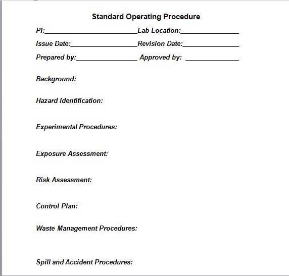 40 Free Standard Operating Procedures (SOP) Templates - Printable Samples
