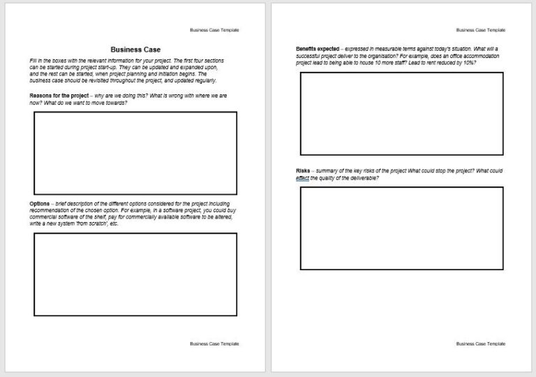 Editable Business Case Templates - Printable Samples
