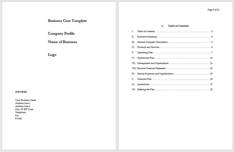 30+ Free Business Case Templates - Printable Samples