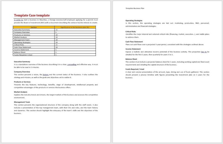 30+ Free Business Case Templates - Printable Samples