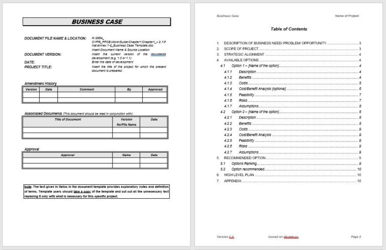30+ Free Business Case Templates - Printable Samples
